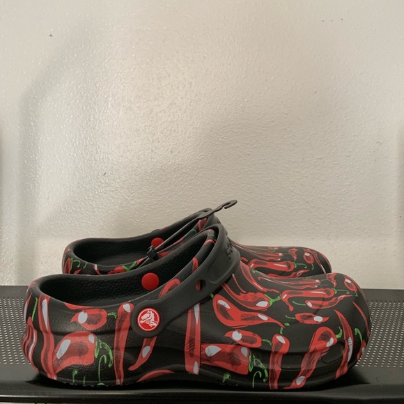 CROCS | Shoes | Crocs Rare Red Pepper Print | Poshmark